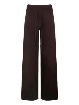 YVES SALOMON Knitted Palazzo Trousers - Brown