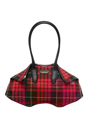 Alexander McQueen Tartan Manta Shoulder Bag Red