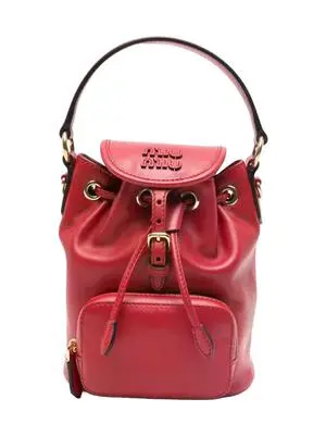 Miu Miu Mini Leather Backpack - Red