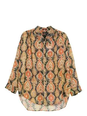 R13 Paisley Print Button-down Shirt - Black