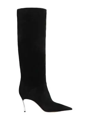 Casadei Suede Pointed-toe Boots - Black