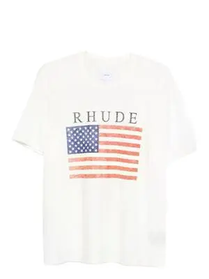 Rhude Usa Flag T-shirt - Neutrals