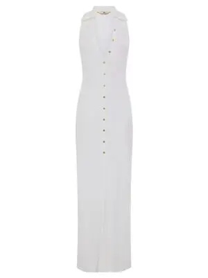 Elisabetta Franchi V-neck Maxi Dress - White