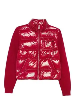Moncler Quilted-panel Cardigan - Red