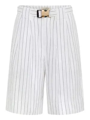 NICHOLAS Belinda Striped Bermuda Shorts - White