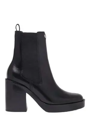Maje Leather Chelsea Boots - Black