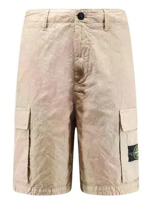Stone Island Cargo Logo Patch Shorts - Neutrals