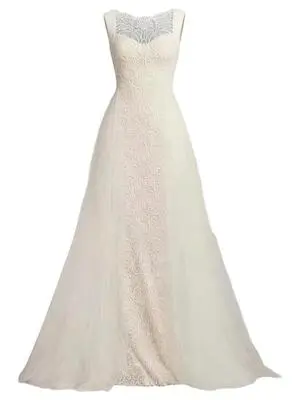 Tadashi Shoji Alamo Dot Embroidered Bridal Gown - Neutrals