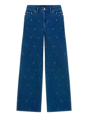 Maje Rhinestone-embellished Straight Leg Jeans - Blue