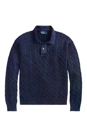 Polo Ralph Lauren Cable-knit Polo Shirt - Blue