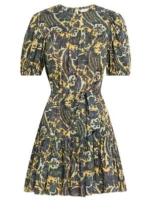 Ulla Johnson Rosalie Floral Belted Mini Dress - Green