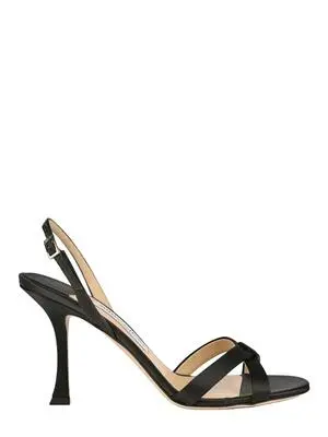 JIMMY CHOO Leather Slingback Sandals - Black