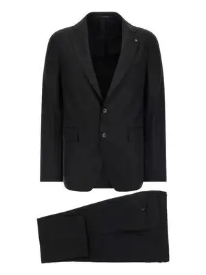 Tagliatore Virgin-wool Tailored Suit - Black