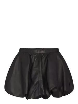 FRAME Leather Bubble Skirt - Black