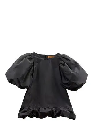 REJINA PYO Alara Ruffled Puff-sleeve Blouse - Black