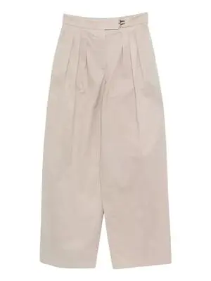 Emporio Armani Pleated Wide-leg Trousers - Neutrals