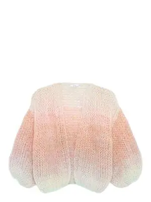 Maiami Puff-sleeve Cardigan - Pink