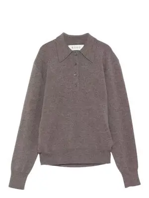 RÓHE Knitted Polo-collar Sweater - Brown