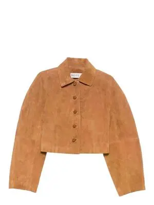 RÓHE Cropped Suede Jacket - Brown