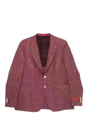 Isaia Buttoned Blazer - Red