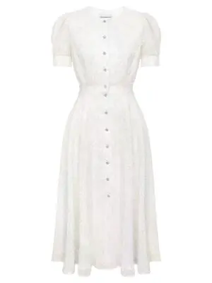 POST MERIDIEM Buttoned Midi Dress - White