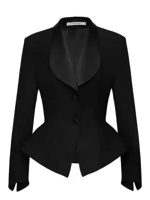 POST MERIDIEM Peplum Jacket - Black