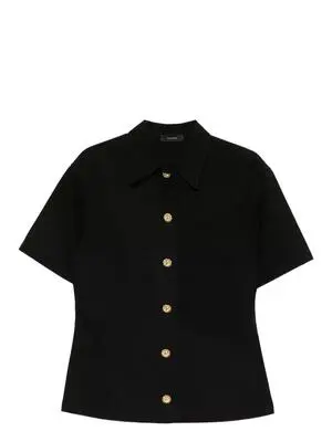 THELAURENT Buttoned Short-sleeve Shirt - Black