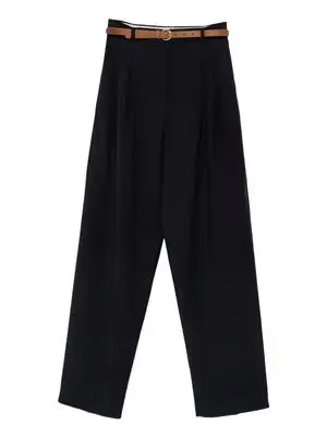 Max Mara Bacio Belted Pleated Trousers - Blue
