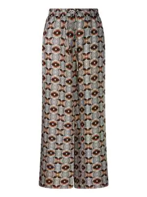 PIERRE-LOUIS MASCIA Patterned Drawstring Trousers - Grey