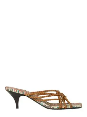 Etro 45mm Woven Kitten-heeled Sandals - Brown