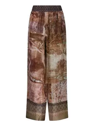 PIERRE-LOUIS MASCIA Printed Trousers - Brown