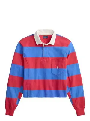 Polo Ralph Lauren Striped Rugby Shirt With Chest Pocket - Red