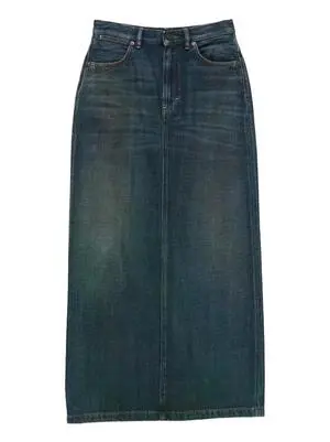 Acne Studios Logo-patch Maxi Skirt - Blue