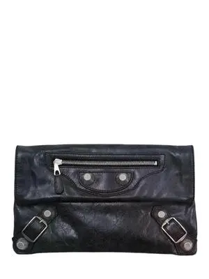 Balenciaga 2011 Giant 21 Leather Envelope Clutch - Black