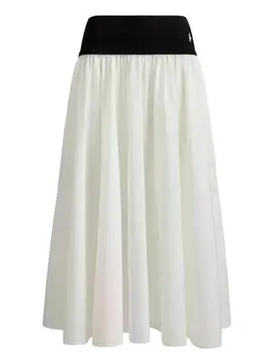 Polo Ralph Lauren Logo-embroidered A-line Midi Skirt - White