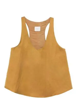 ALYSI V-neck Racerback Top - Brown