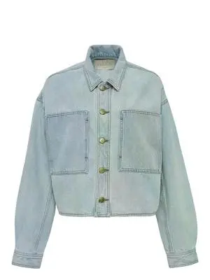 ULLA JOHNSON Buttoned Denim Cropped Jacket