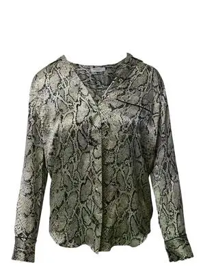 Equipment Snake-skin Print Blouse - Black