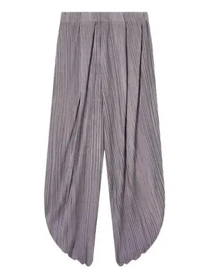 Giorgio Armani Pleated Wide Leg Trousers - Grey