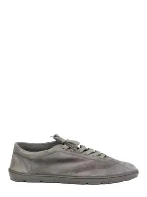 Brunello Cucinelli Laced Leather Sneakers - Grey