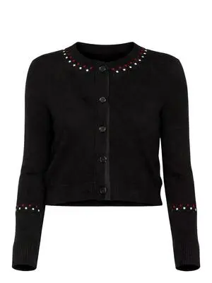 Thom Browne Stitch-detail Cropped Cardigan - Black