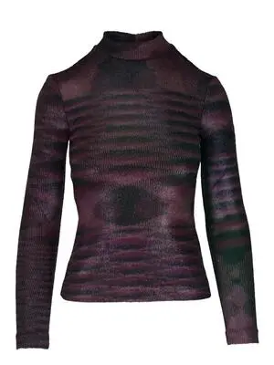 Missoni Patterned Mock-neck T-shirt - Purple