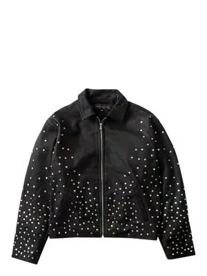 WHO DECIDES WAR BY EV BRAVADO Studded Trucker Jacket - Black