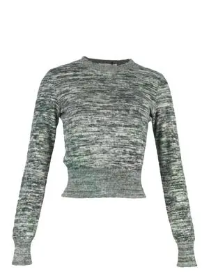 Victoria Beckham Cropped Marled Sweater - Grey
