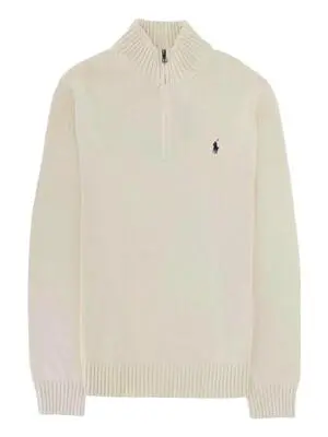 Polo Ralph Lauren Half-Zip Cotton Sweater Neutrals