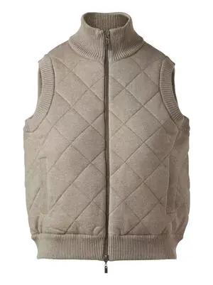 Kinross Cashmere Quilted Gilet - Neutrals