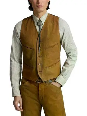 Ralph Lauren Suede Waistcoat - Brown