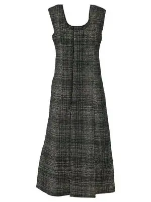 Marni Plaid Tweed Midi Dress - Grey
