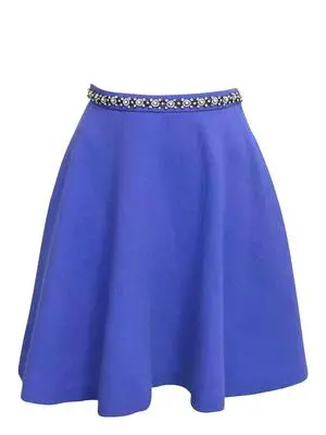 Miu Miu Rhinestone-embellished Waistband Mini Skirt - Blue