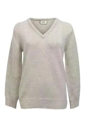 Celine V-neck Cashmere Sweater - Neutrals